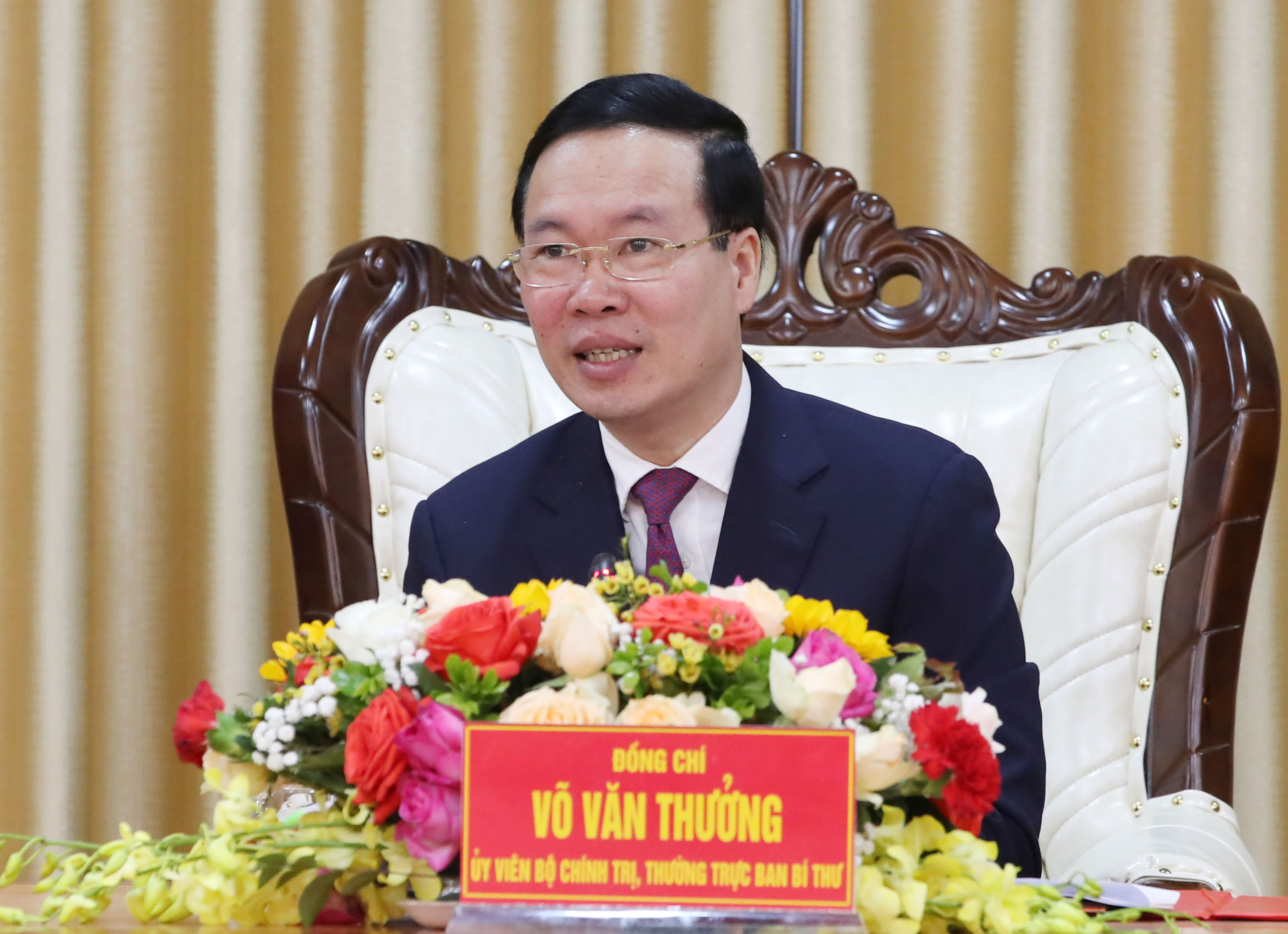 Đồng chí Thường trực Ban Bí thư Võ Văn Thưởng làm việc và chúc Tết Quân ...